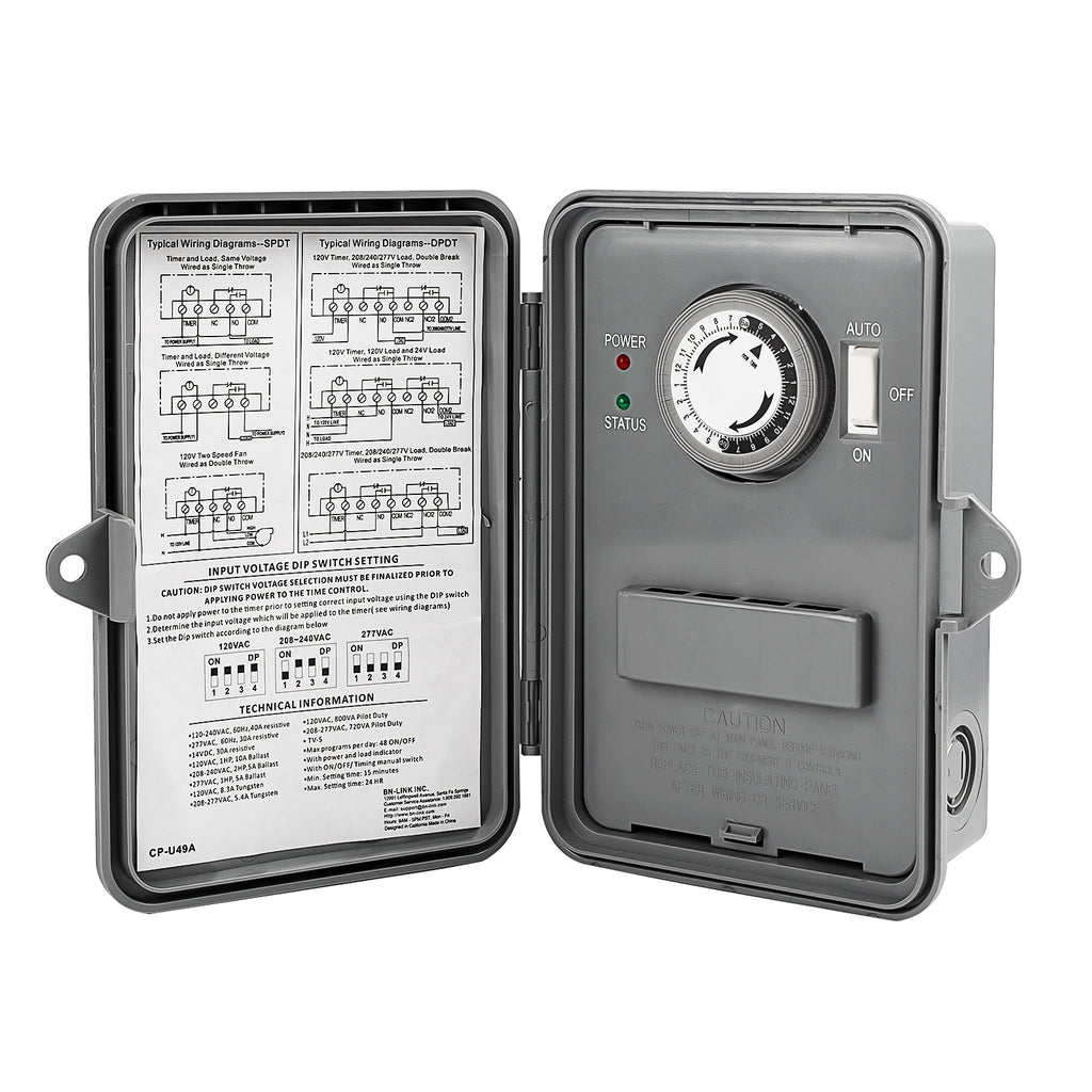 24 Hour Programmable Pool Pump Timer Heavy Duty Outdoor Mechanical Tim
