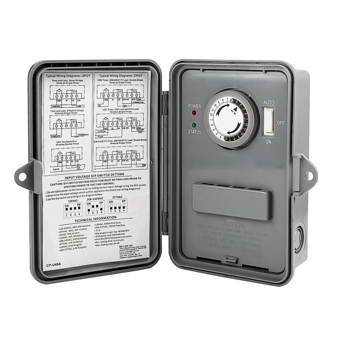 24 Hour Programmable Pool Pump Timer Heavy Duty Outdoor Mechanical Tim