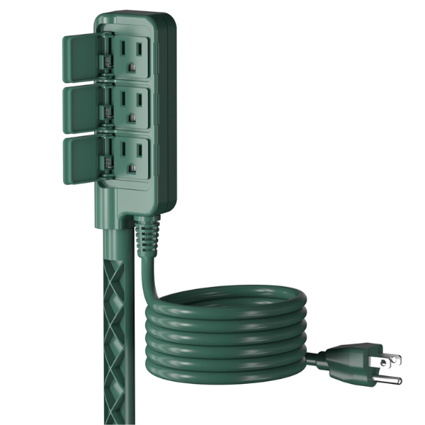 Outdoor Power Stake Waterproof Long Outdoor Extension Cord with 3 Grou
