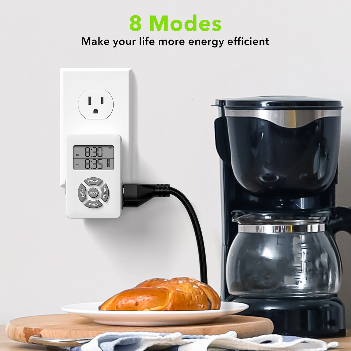 Digital Timer, Repeat Cycle Intermittent Timer Plug 24 Hour Programmab