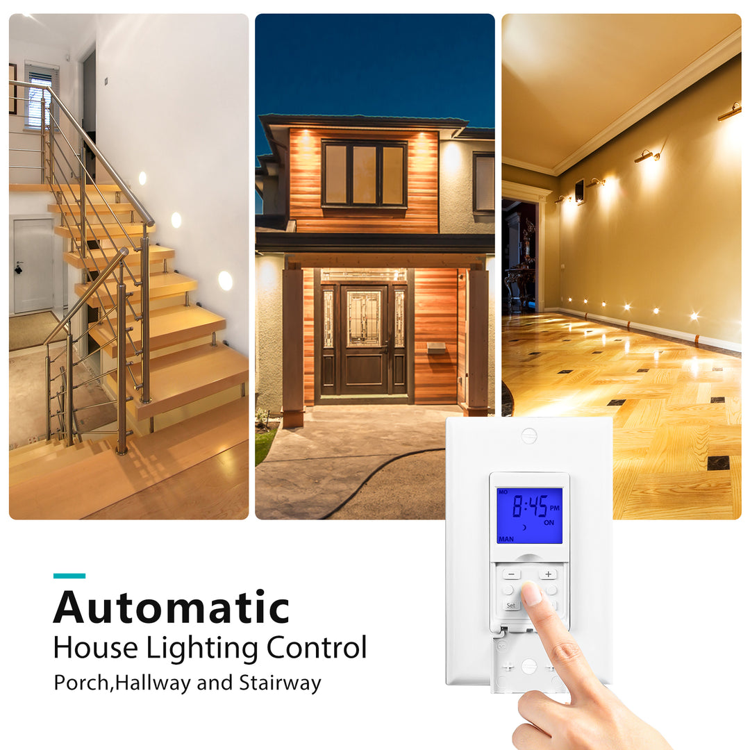 7 Day Programmable Astronomical in-Wall Timer Switch Neutral Wire Requ ...