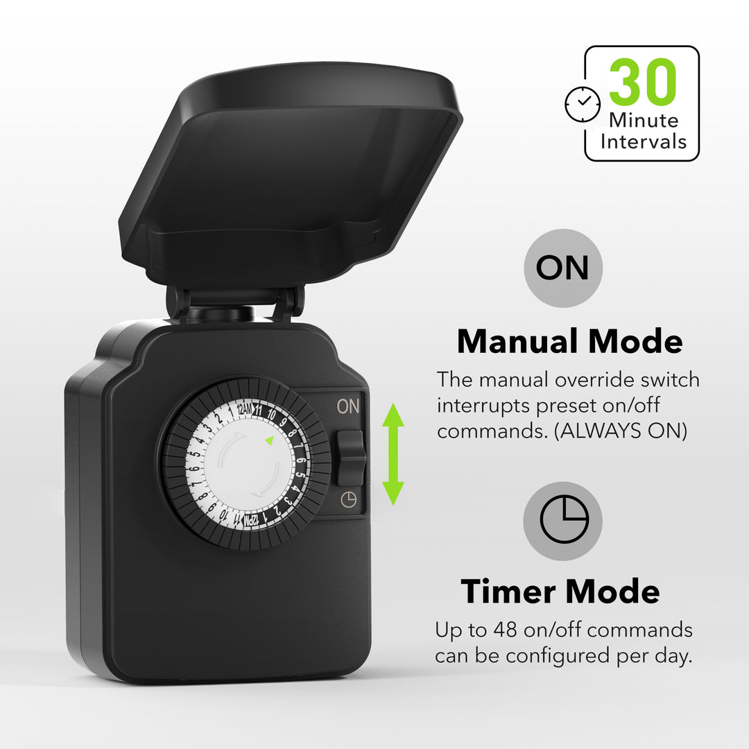 24 Hour Mechanical Outdoor Light Timer 3-Prong BN-LINK - Default Title ...