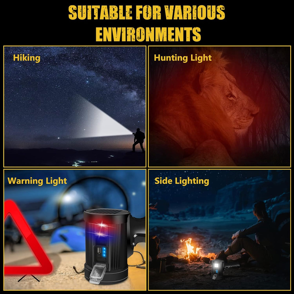 Super Bright Led Outdoor Rechargeable Handheld Spotlight Hunting Flash