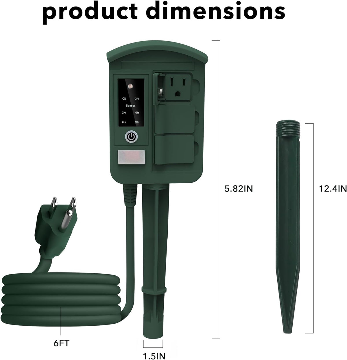 Remote Control Outdoor Power Stake Timer Waterproof Power Strip 6 Grou