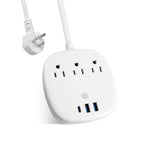 Power Strip with 3 Outlet & 3 USB - 6 FT Cord with Low Profile Flat Pl