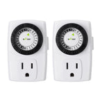 BN-LINK Indoor 24-Hour Mechanical Outlet Timer 3 Prong 2-Pack