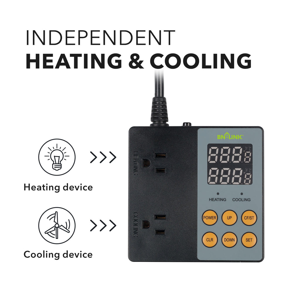 Digital Heating and Cooling Professional Thermostat Controller -40-176