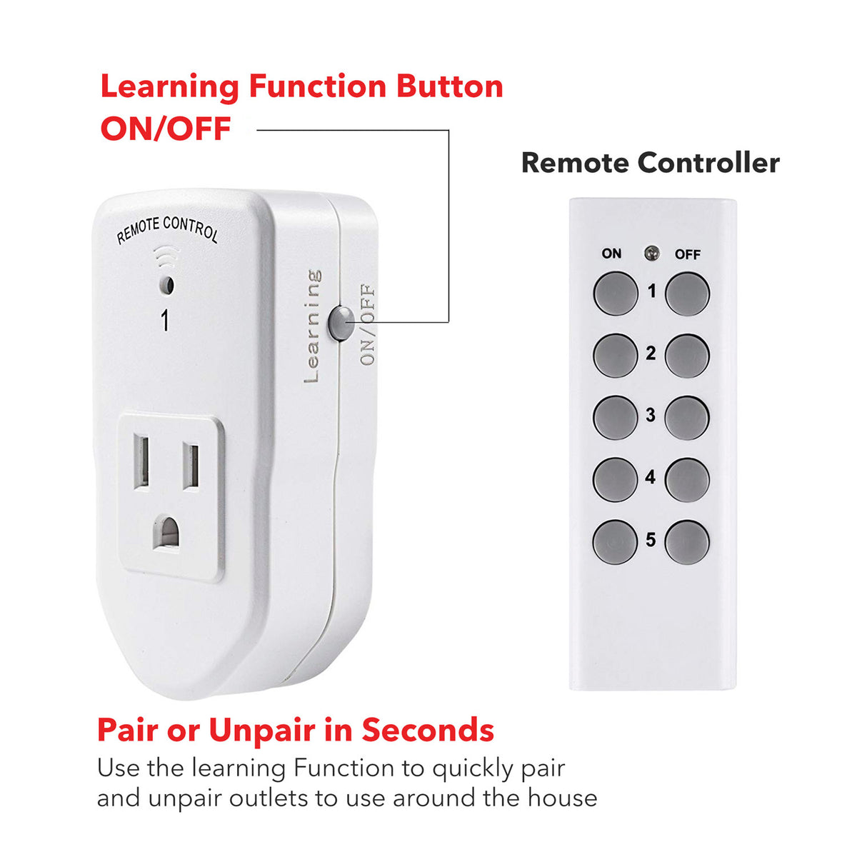 Wireless Remote Control Electrical Outlet Switch Bn Link