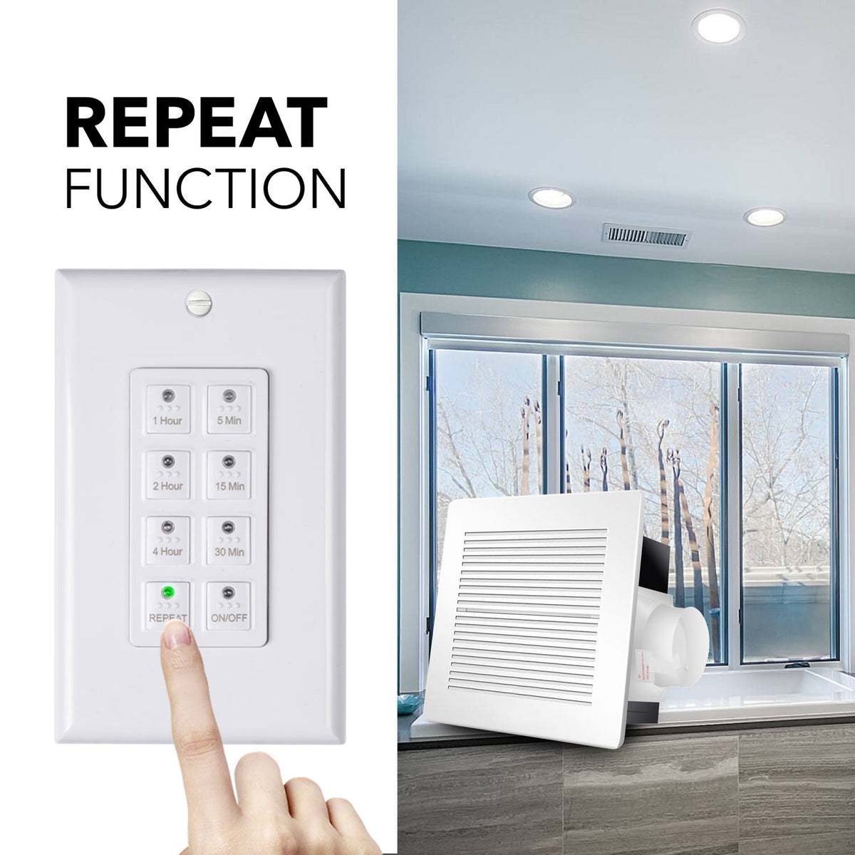 Countdown Digital In-wall Timer Switch 5-15/30/60mins, 2-4h, Free Plat