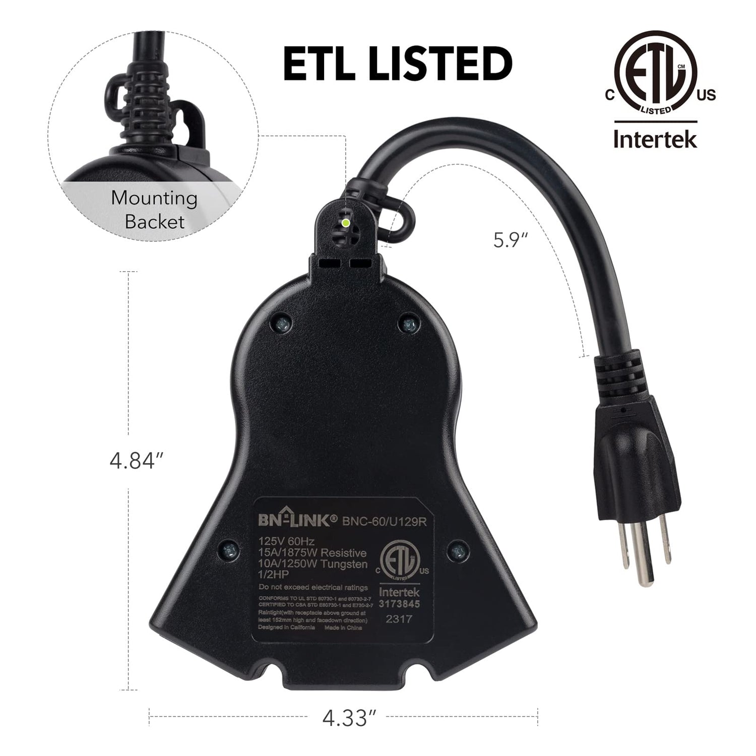 Outdoor Remote Photoelectric Countdown Timer Photocell Light Sensor BN