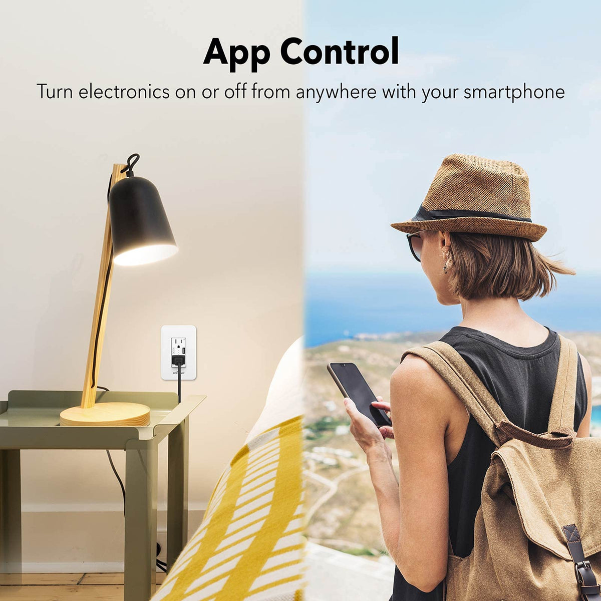 Electrical Outlet Wifi In-Wall Smart WiFi Outlet with High Speed 2.1A